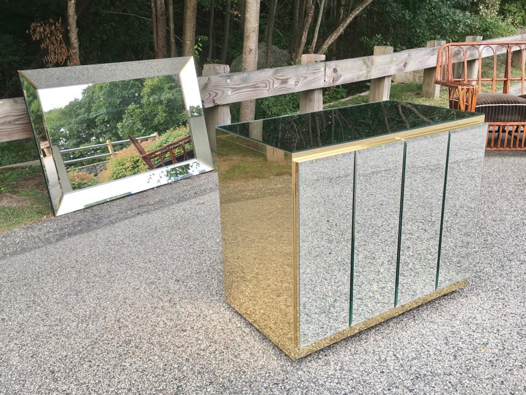 Italian Panel Frame Rectangular Mirror Attributed to Crystal Art at 1stDibs