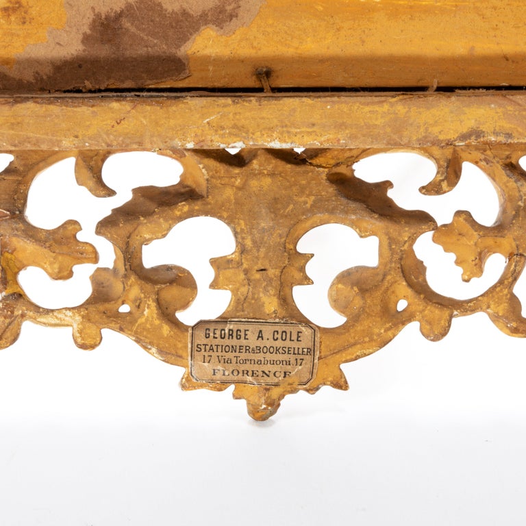 Italian Panel of Two Angels in an Ornate Giltwood Frame For Sale at 1stDibs