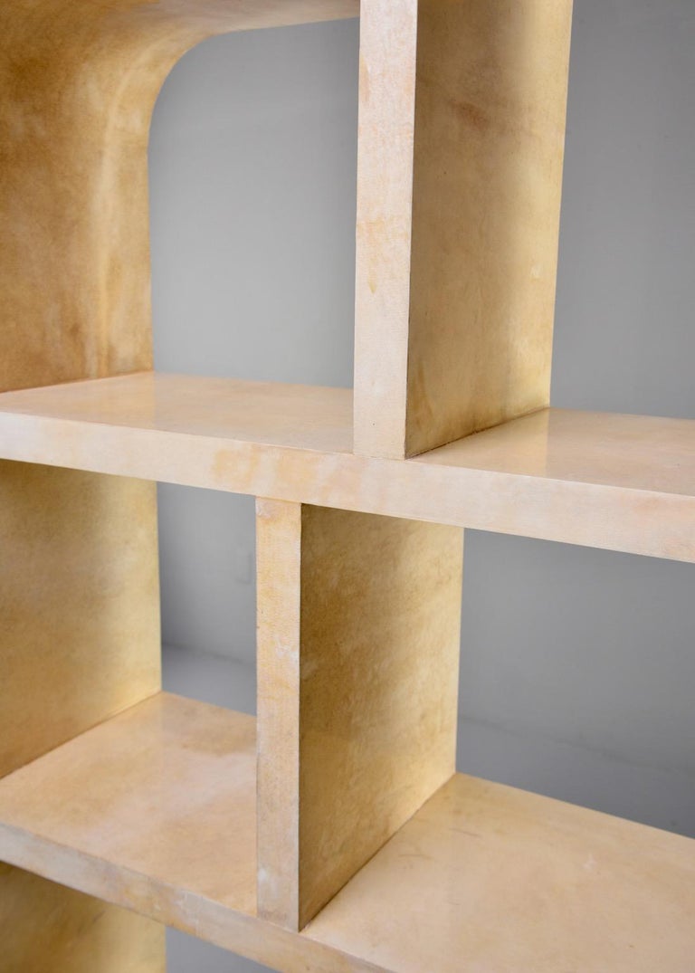 Italian Parchment Covered Étagère at 1stDibs
