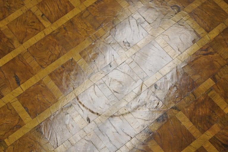 Italian Parquetry Inlay Olive Wood Square Coffee Side Table Louis XV ...