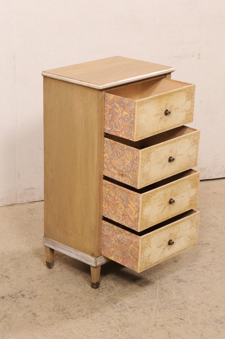 Italian Petite Four Stacked Drawer Chest w/Embossed Vellum Front and ...