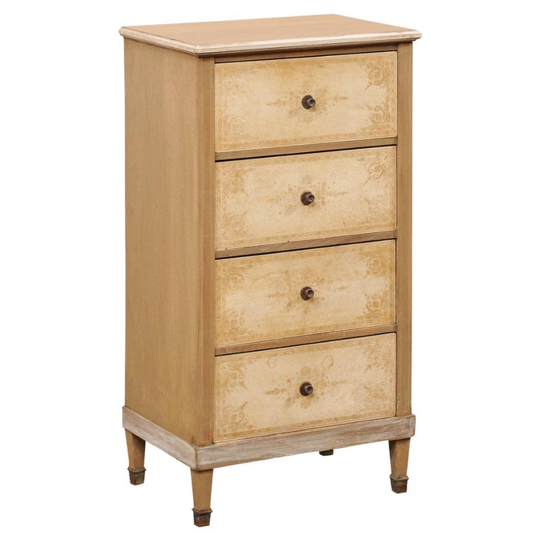 Italian Petite Four Stacked Drawer Chest w/Embossed Vellum Front and ...