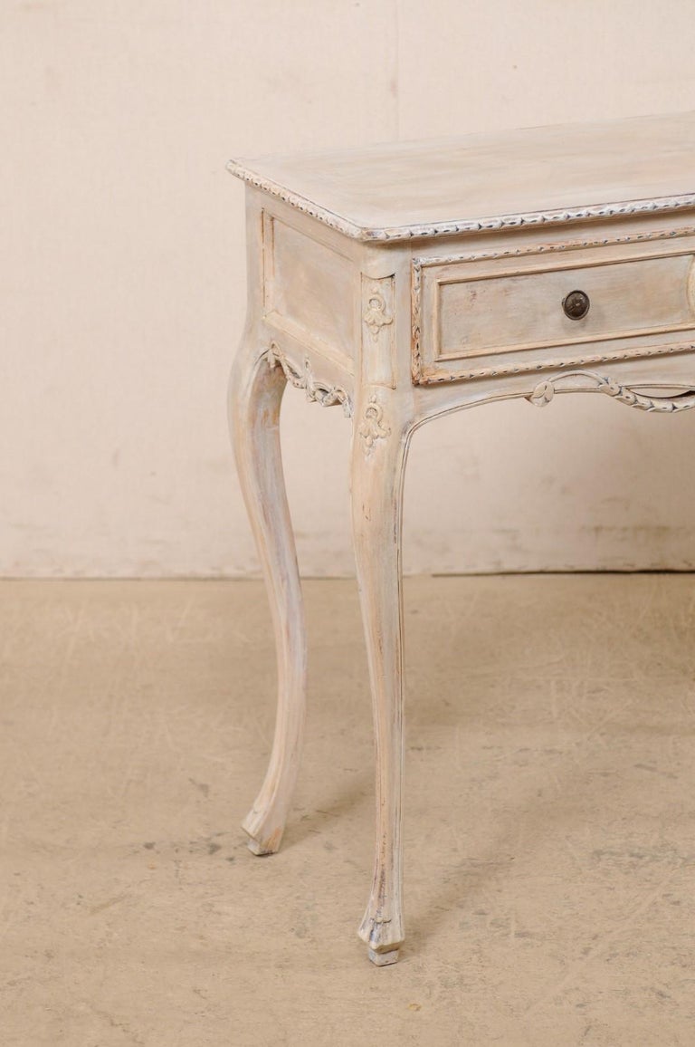 Italian Petite-Sized Console Table w/Single Drawer and Cabriole Legs ...