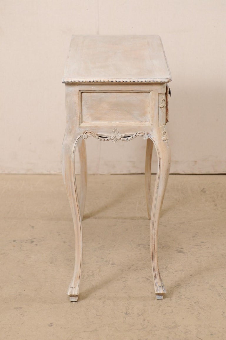 Italian Petite-Sized Console Table w/Single Drawer and Cabriole Legs ...