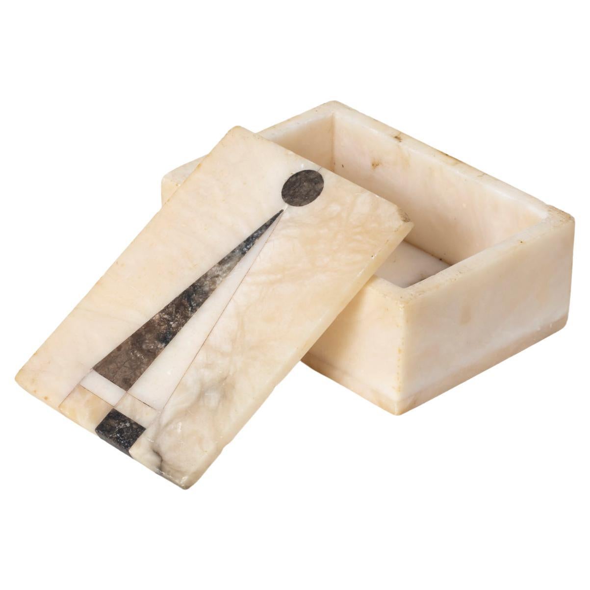 Round Italian Alabaster Box with Lid at 1stDibs