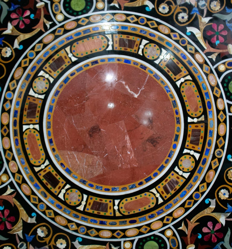 Italian Pietra Dura Mosaic Inlay Stone Round Tabletop in Florentine ...