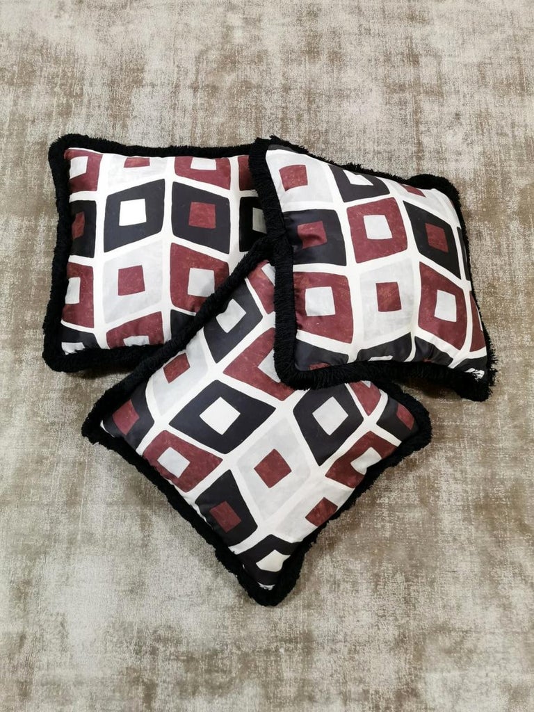 Italian Pillows Handmade in Dedar Satin Fabric and Velvet For Sale at ...