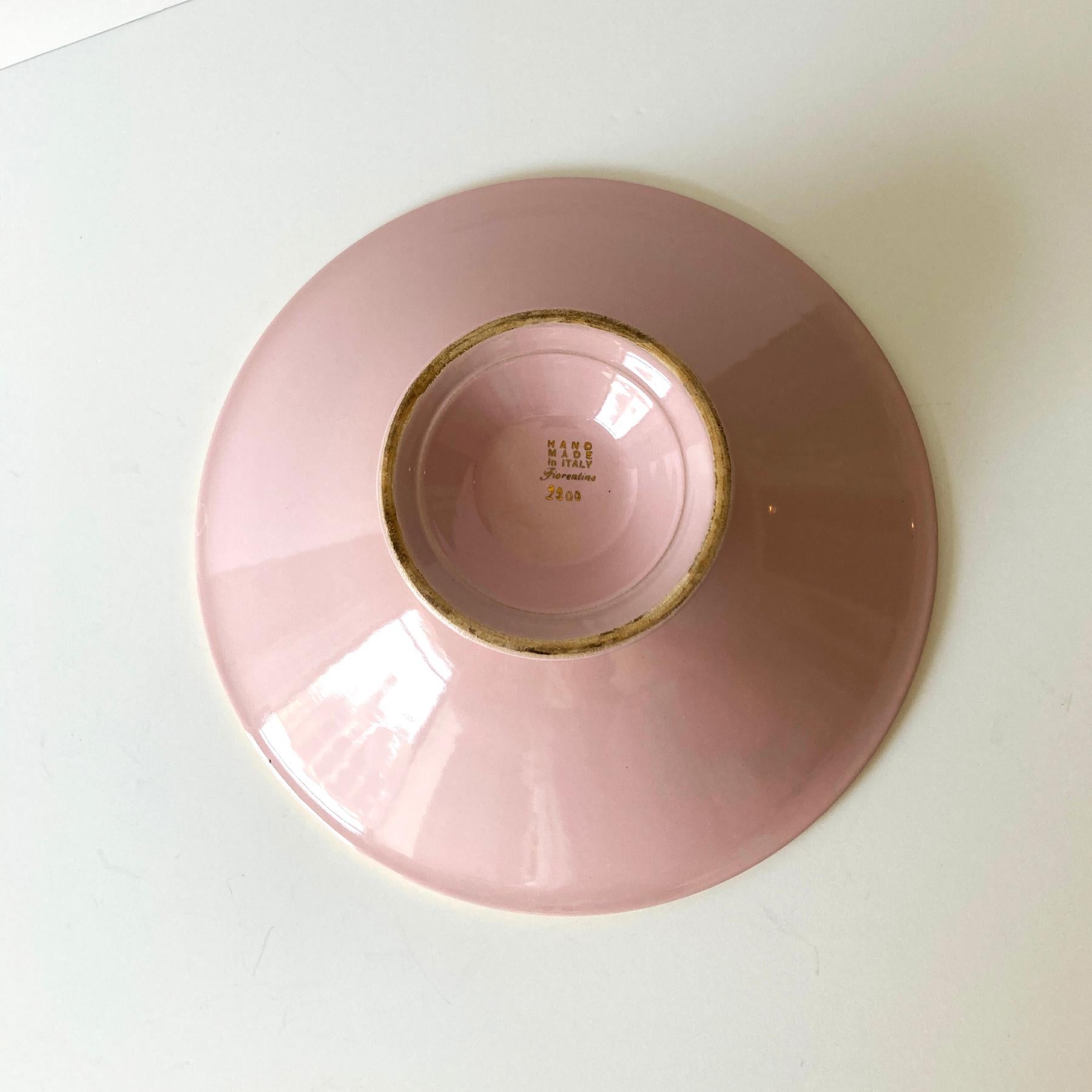 Italian Pink and Gold Lidded Round Box Candy Dish, 1960s For Sale at ...