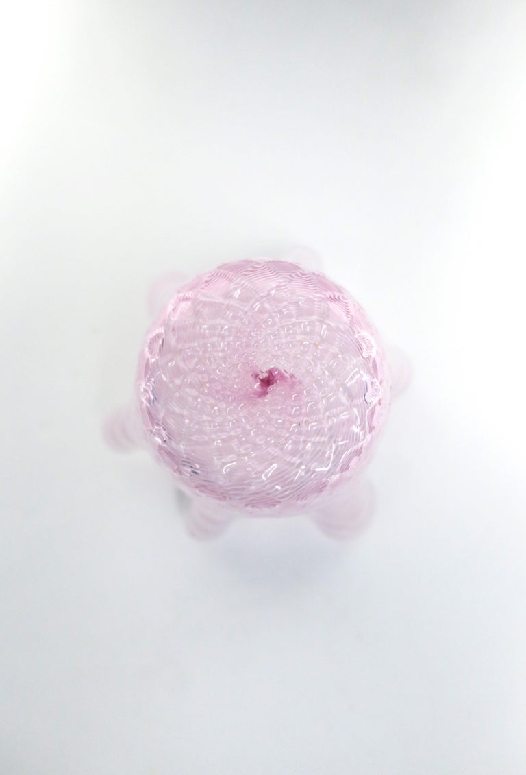 Italian Venetian Murano Pink Handkerchief Art Glass Vase For Sale at ...