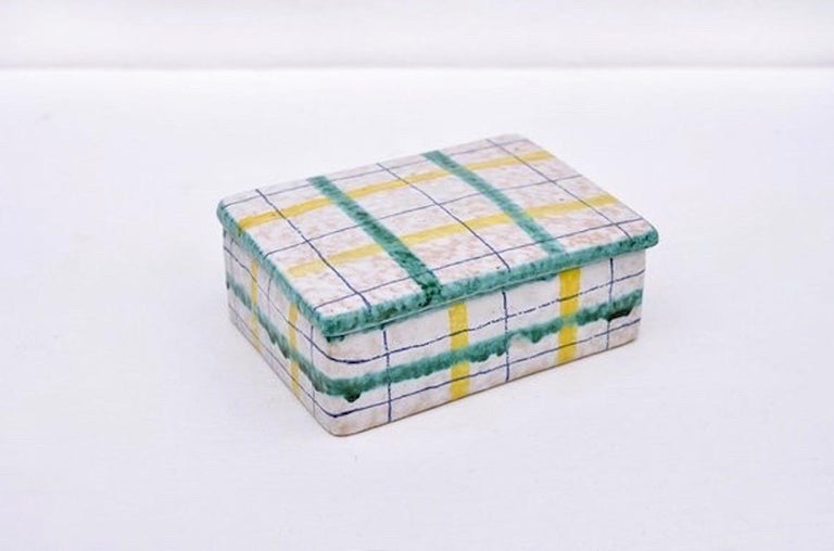 Italian Plaid Ceramic Box at 1stDibs