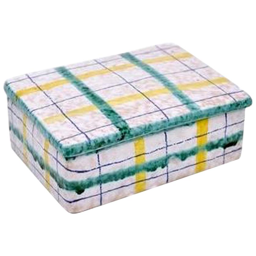 Italian Plaid Ceramic Box at 1stDibs