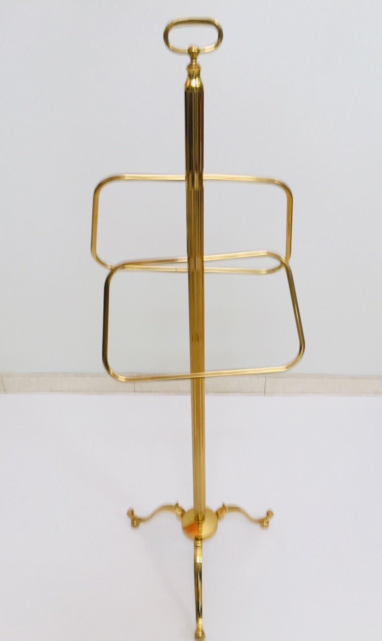 Post Modern Polished Brass Valet Stand, Italy 1970 For Sale at 1stDibs