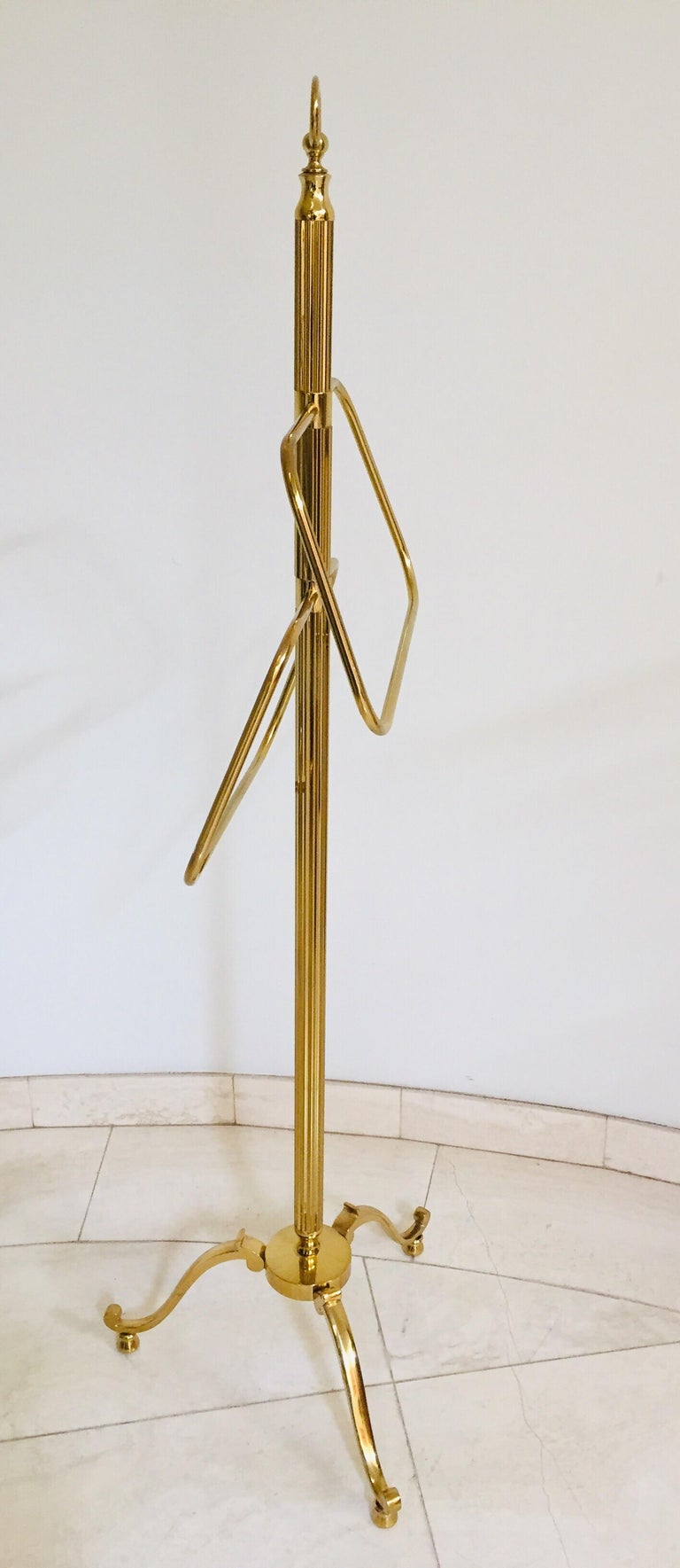 Post Modern Polished Brass Valet Stand, Italy 1970 For Sale at 1stDibs
