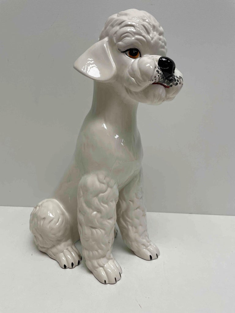 Italian Poodle Ceramic Dog Statue Figurine Vintage, 1980s For Sale at ...