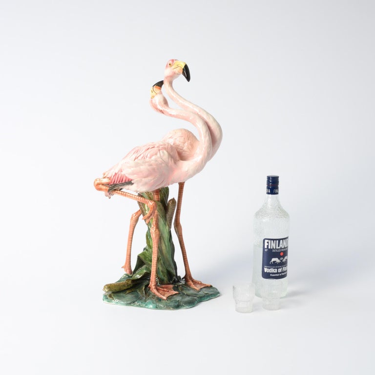 Italian Porcelain Flamingo Statue of the 1950s at 1stDibs