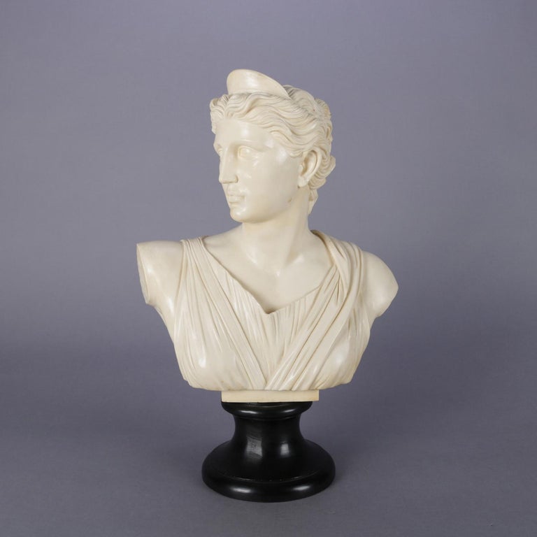 Italian Portrait Sculpture of Classical Artemis Signed A. Santini ...