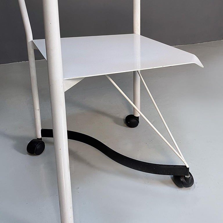 Italian Post Modern Black White Metal Glass Food Trolley or Coffee ...