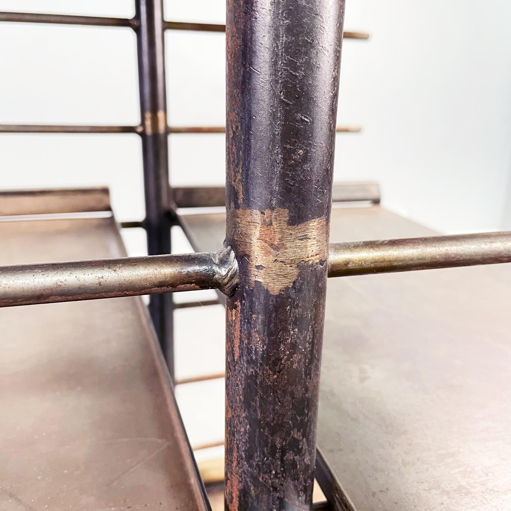 Italian Post-Modern Bookcase with Tubular Metal and Moving Shelves ...