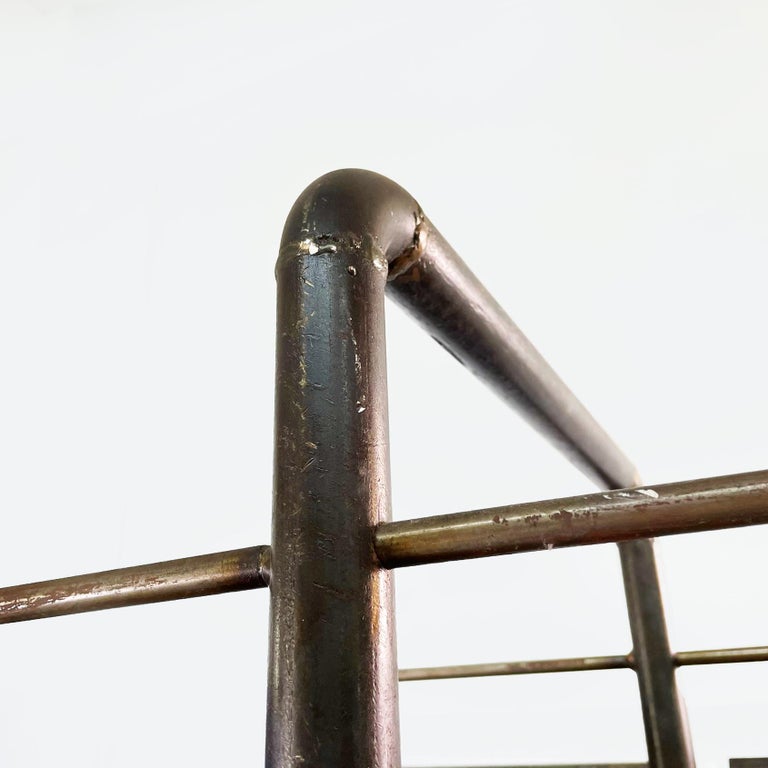 Italian Post-Modern Bookcase with Tubular Metal and Moving Shelves ...