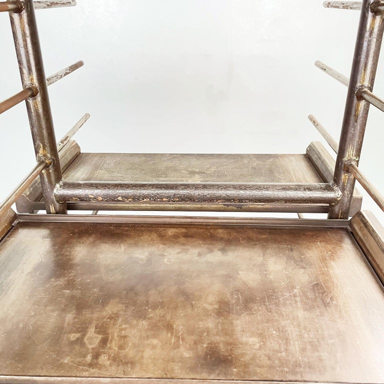 Italian Post-Modern Bookcase with Tubular Metal and Moving Shelves ...