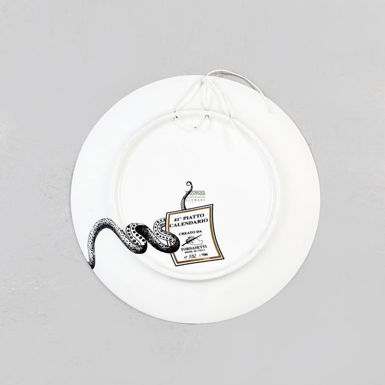 Italian Post-Modern Ceramic Wall Calendar Plate 2008 by Fornasetti ...
