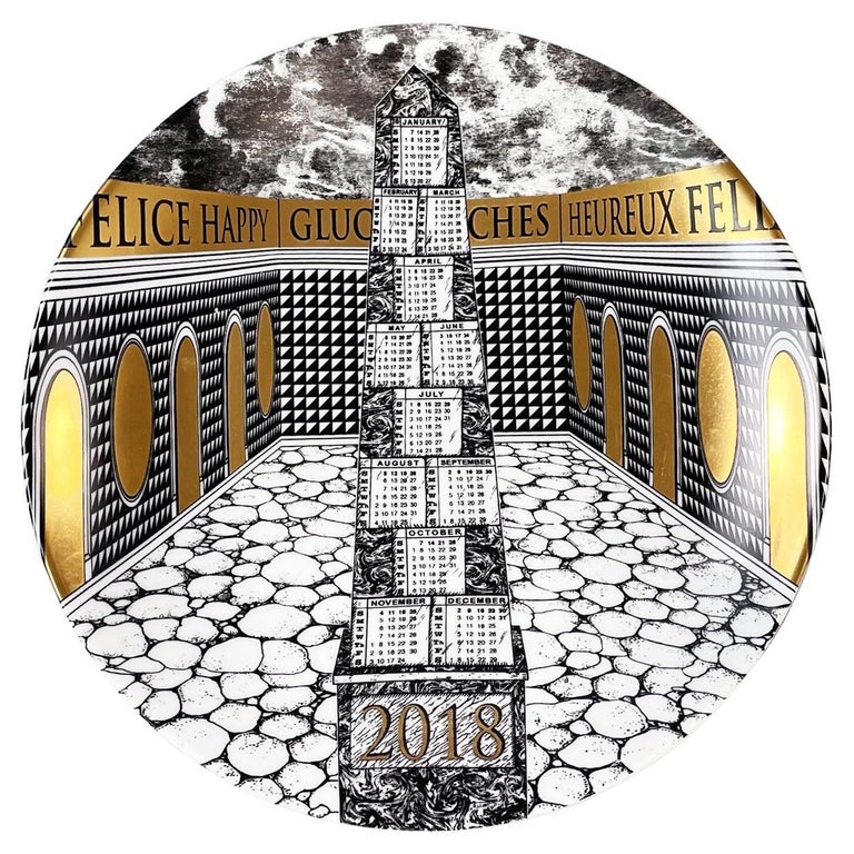 Italian Post-Modern Ceramic Wall Calendar Plate 2018 by Fornasetti ...