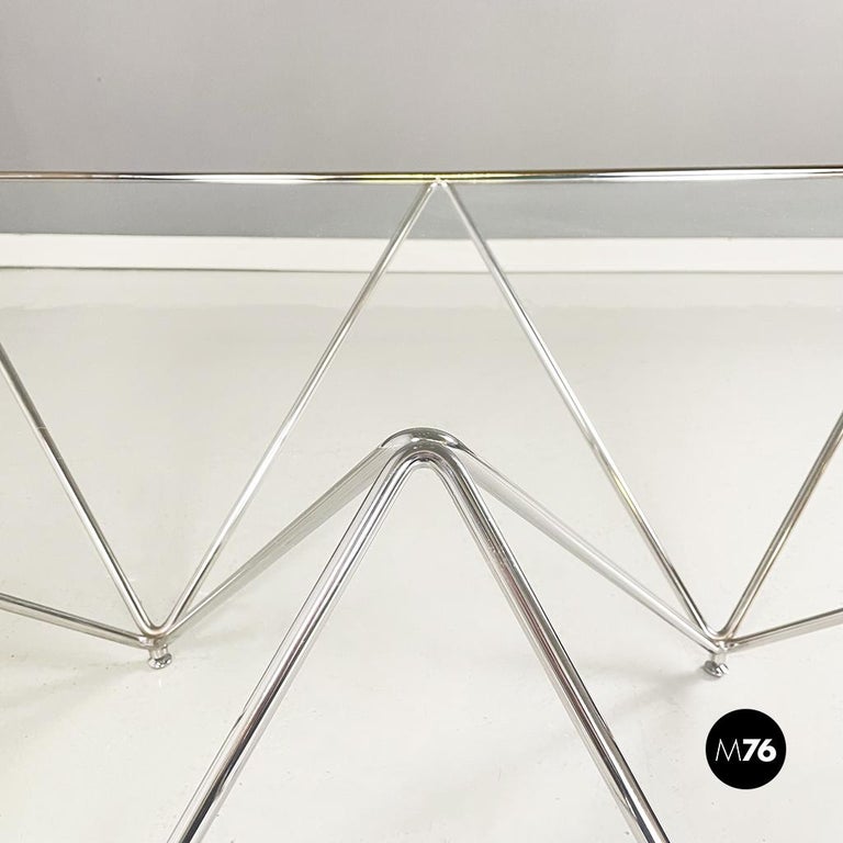 Italian Post-Modern Coffee Table in Steel and Tempered Glass, 2000s For ...