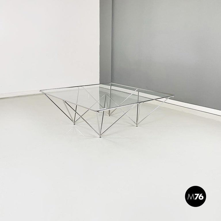 Italian Post-Modern Coffee Table in Steel and Tempered Glass, 2000s For ...