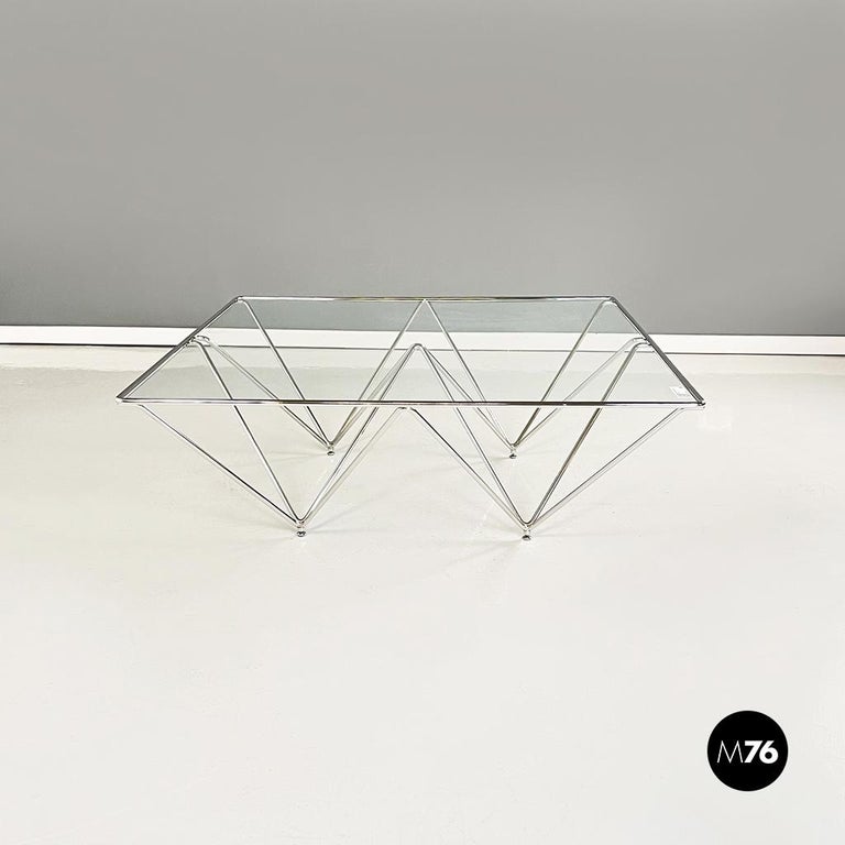 Italian Post-Modern Coffee Table in Steel and Tempered Glass, 2000s For ...