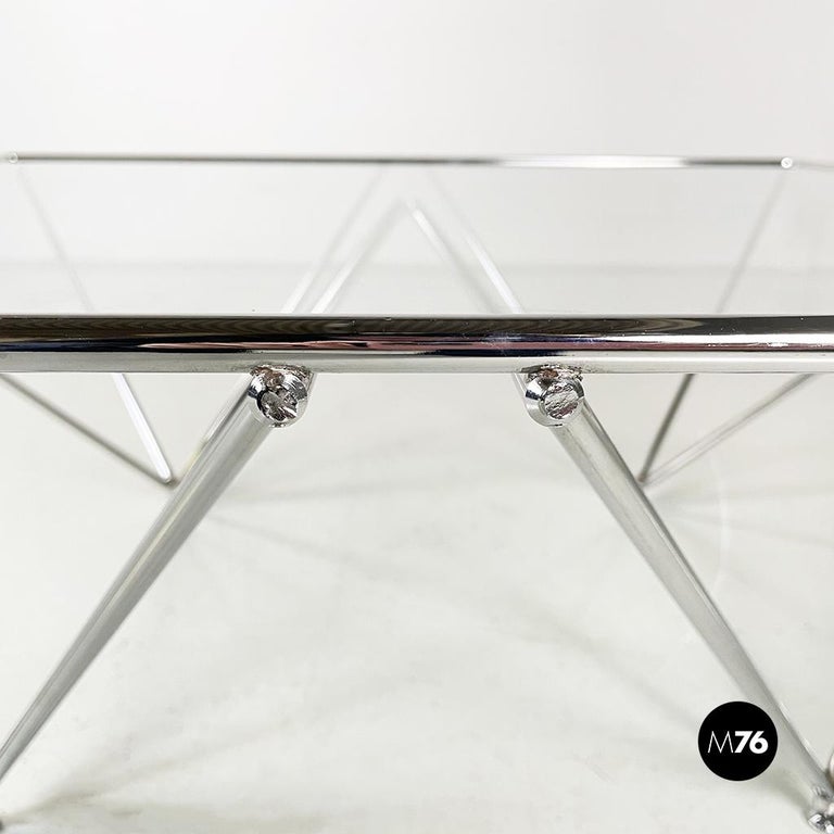 Italian Post-Modern Coffee Table in Steel and Tempered Glass, 2000s For ...