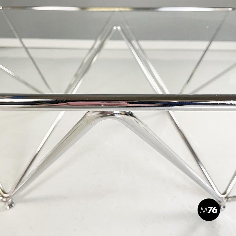 Italian Post-Modern Coffee Table in Steel and Tempered Glass, 2000s For ...