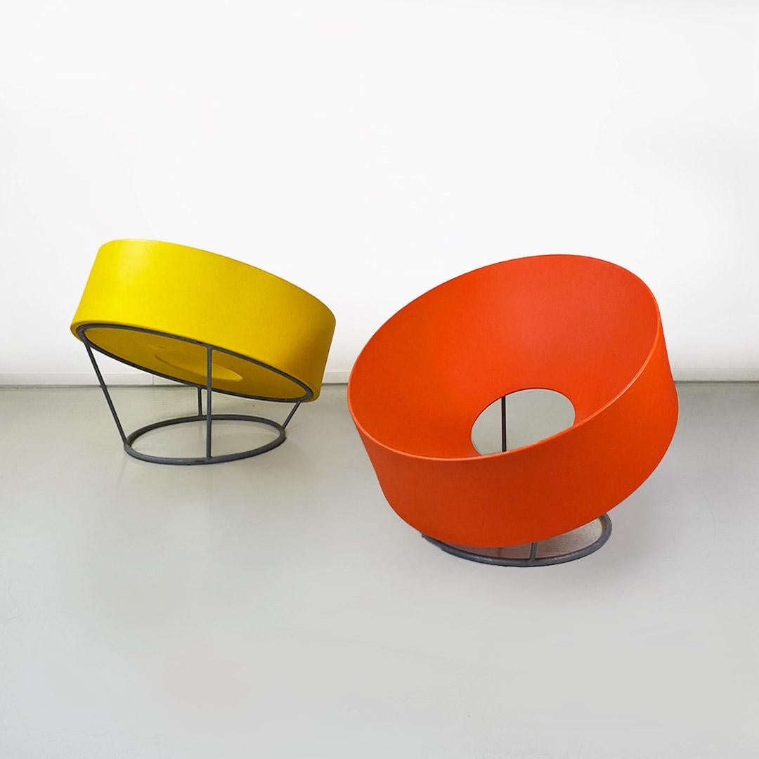 Italian post modern colored plastic and metal armchair by Enzo Berti ...