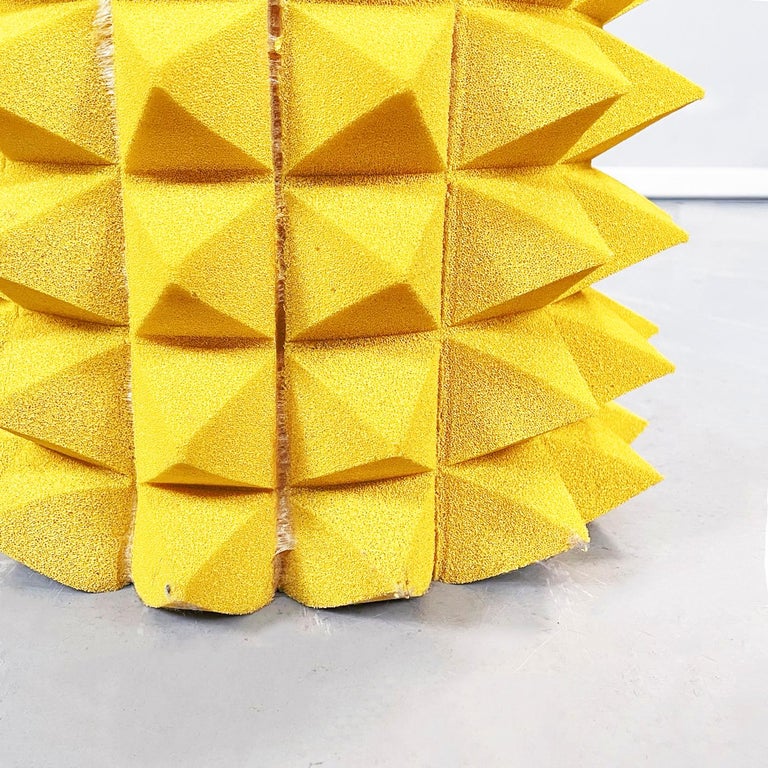 Italian Post-Modern Cylindrical TOTEM with Yellow Foam Pyramids, 2000s ...