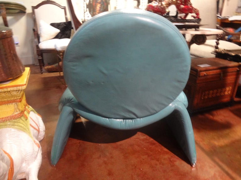 Italian Post Modern Leather Chair by Vittorio Introini for Saporiti ...