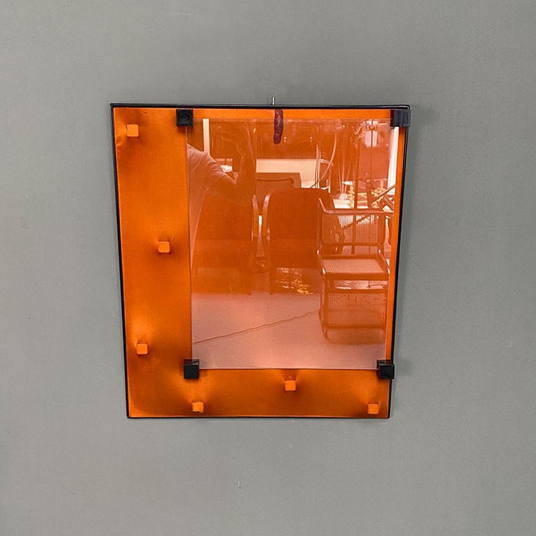 Italian Post Modern Orange Plastic and Glass Wall Photo Frame, 1980s ...