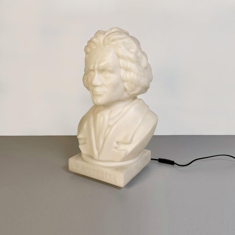 Italian Post-Modern White Plastic Resin Table Lamp Beethoven by Karibu ...