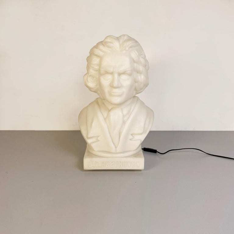 Italian Post-Modern White Plastic Resin Table Lamp Beethoven by Karibu ...