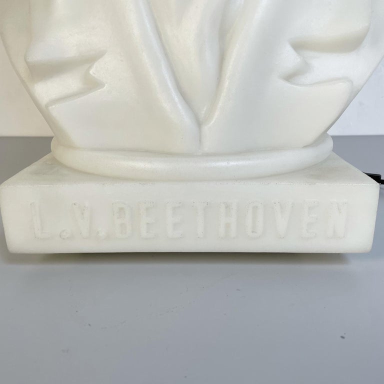 Italian Post-Modern White Plastic Resin Table Lamp Beethoven by Karibu ...