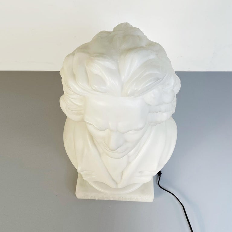 Italian Post-Modern White Plastic Resin Table Lamp Beethoven by Karibu ...