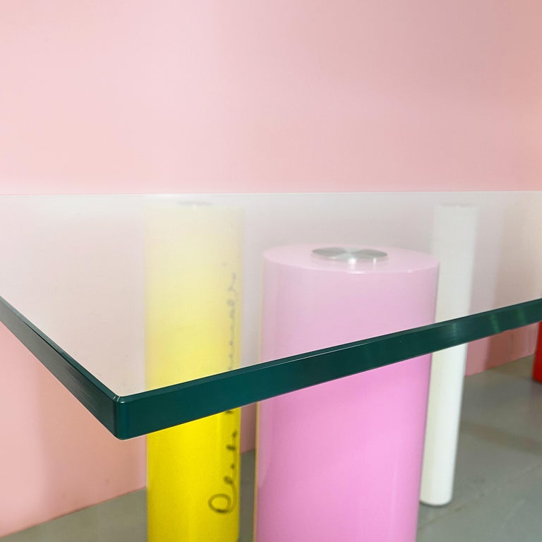 Italian Post-modern wood glass pvc Dining table Palafitte by Cleto ...
