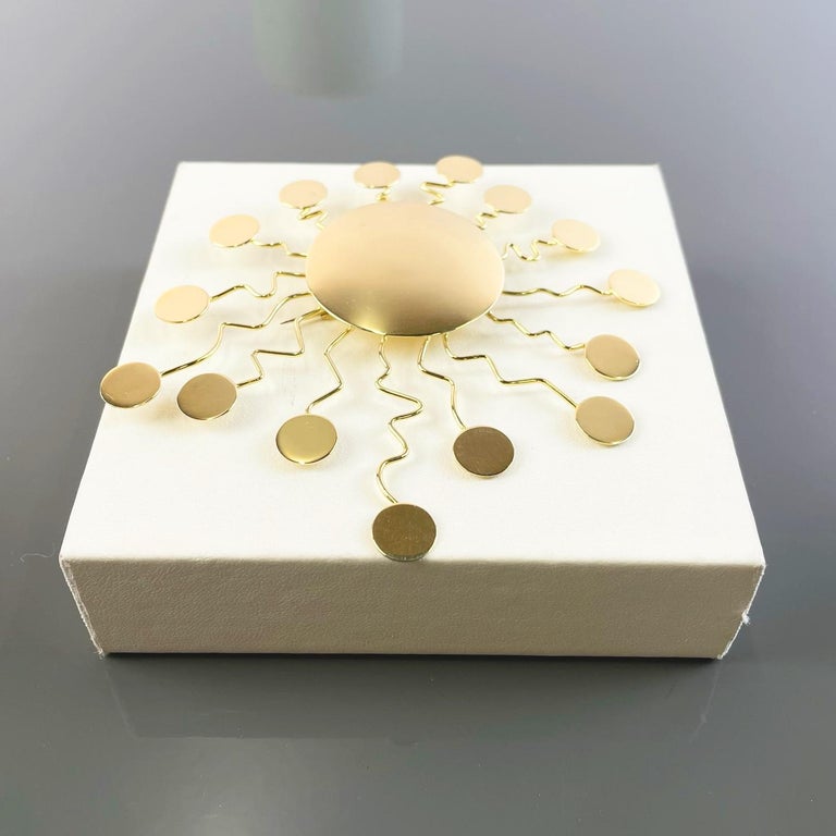 Italian Postmodern Gold Brooch mod. Inno al Sole by Cleto Munari , 2020 ...