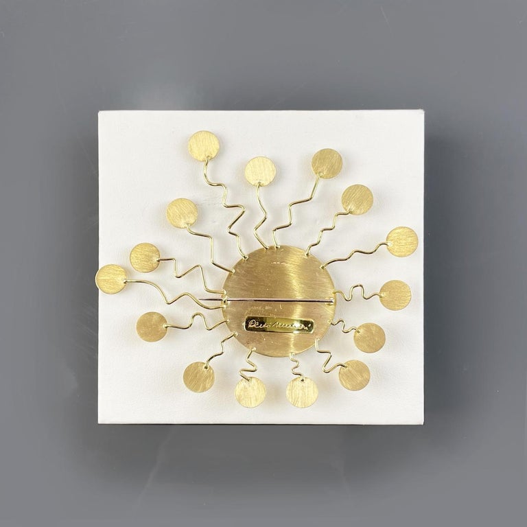Italian Postmodern Gold Brooch mod. Inno al Sole by Cleto Munari , 2020 ...