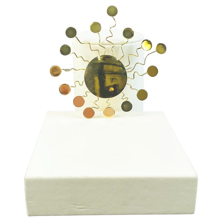 Italian Postmodern Gold Brooch mod. Inno al Sole by Cleto Munari , 2020 ...