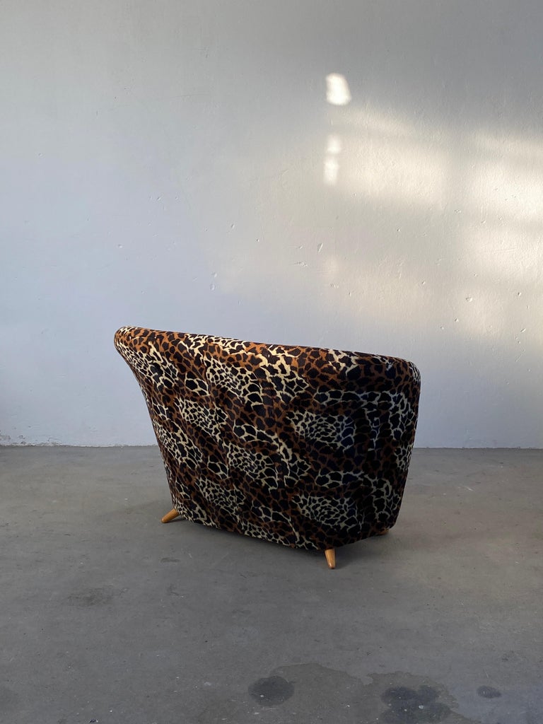 Italian Postmodern Leopard Pattern Vintage Two-Seater / Retro Modernist ...
