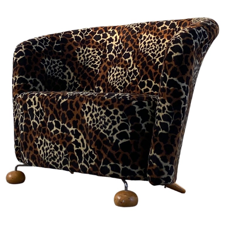 Italian Postmodern Leopard Pattern Vintage Two-Seater / Retro Modernist ...