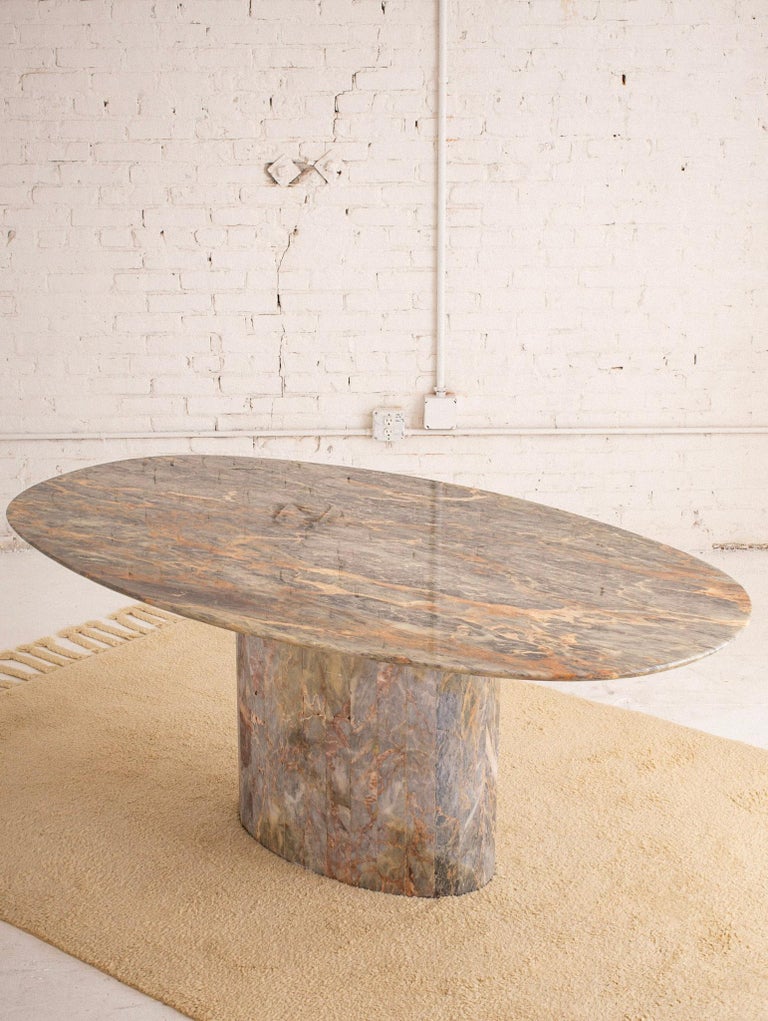 Italian Postmodern Marble Oval Dining Table at 1stDibs