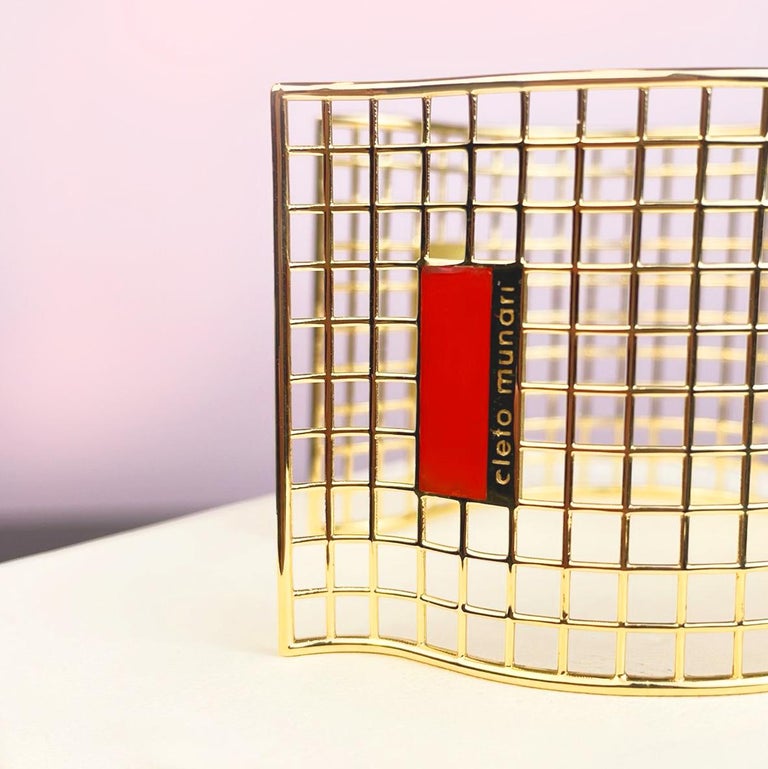 Italian Postmodern Red enamelled Gold Bracelet Polsino by Cleto Munari ...