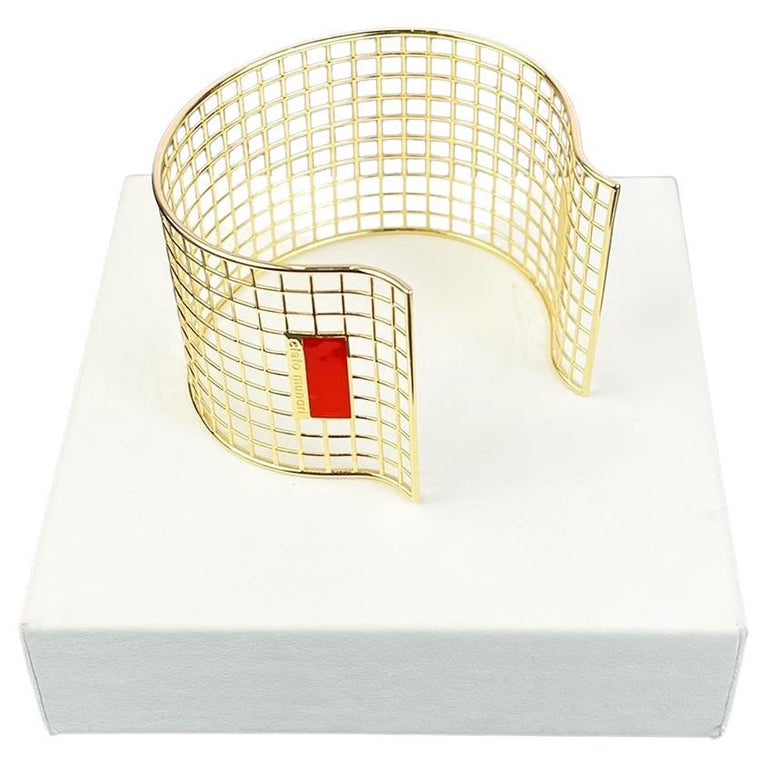 Italian Postmodern Red enamelled Gold Bracelet Polsino by Cleto Munari ...