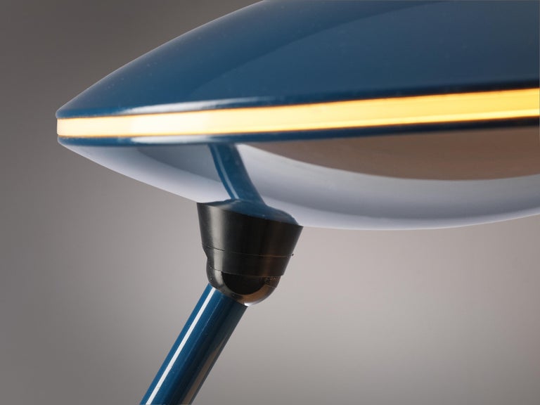 Italian Postmodern Table Lamp in Blue Metal For Sale at 1stDibs