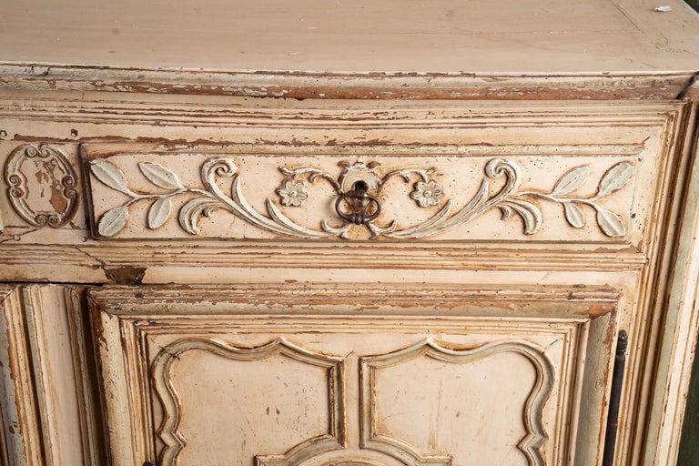 Italian Provincial Carved and Painted Buffet For Sale at 1stDibs